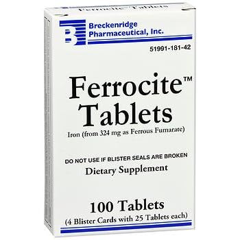 Amazon.com: Ferrocite Tablets 100ct *Compare to Hemocyte* 324mg: Health ...