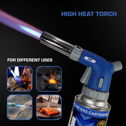 Bakers Torch Jo Chef Butane Torch Lighter - 2,370°F Refillable Kitchen ...