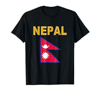 Amazon.com: Nepal Flag T-Shirt Cool Nepalese Flags Gift Top Tee: Clothing