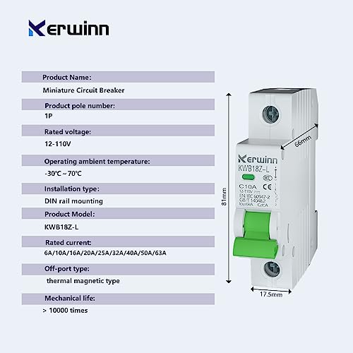 KERWINN 1P 12-111V DC Miniature Circuit Breaker on Galleon Philippines