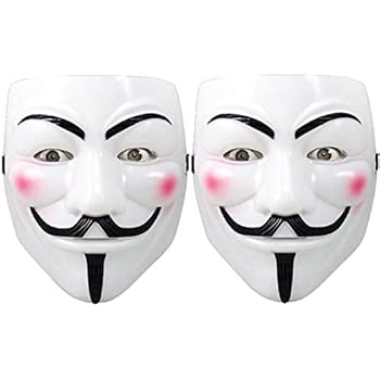 Amazon.com: Hacker Mask for Costume Kids - 2 Pack White Anonymous Face ...
