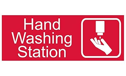 New Plastic Hand Washing Station Sign, 8 X 3 in with English Text and ...