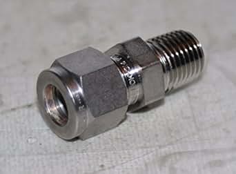SWAGELOK SS-600-1-4 Tube Fitting Male Connector, 3/8 in. Tube OD X 1/4 ...