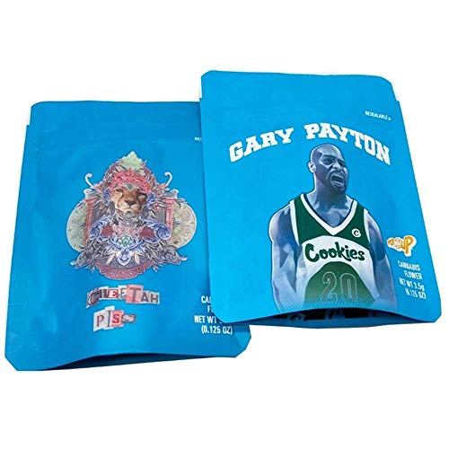 100 Pack Cookies Mylar Bags 3.5g Smellproof Ziplock Resealable Heatseal ...