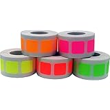 Amazon.com : 3/4" .75 Color Coding Dot Stickers Fluorescent Neon ...
