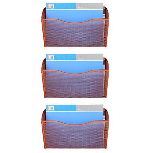 EasyPAG 3 Pocket Office Wall Mount Hanging File Holder Metal Wall File ...