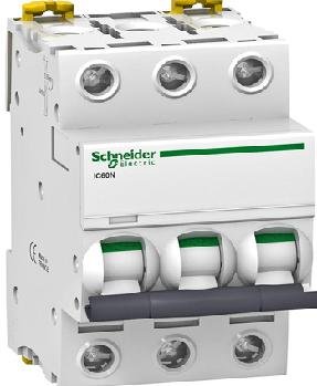 Schneider Electric A9F7322 IC60N Trennschalter, Acti9, 3P, 20A, Krümmung C, 50/60 Hz, Weiß ...