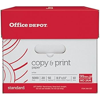 Amazon.com : Office Depot White Copy Paper, 8 1/2in. x 11in., 20 Lb ...