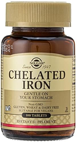 Solgar Chelated Iron, 100 Tablets - Highly Absorbable Iron - Gentle on ...