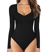 Amazon.com: MANGOPOP Women's Mock Turtle Neck Long Sleeve Tops Bodysuit Jumpsuit : Clothing ...