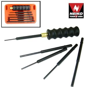 Heavy Duty Pin Punch Set - Spring-Loaded Hammer Handle - Hand Tool Pin ...