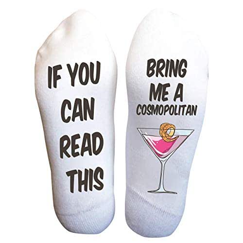 Amazon.com: Bring me a Cosmopolitan Socks White Funny Gift Women's ...
