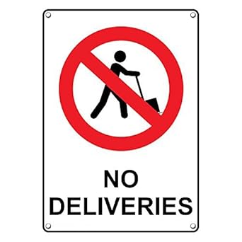Amazon.com: Weatherproof Plastic Vertical No Deliveries Sign with ...