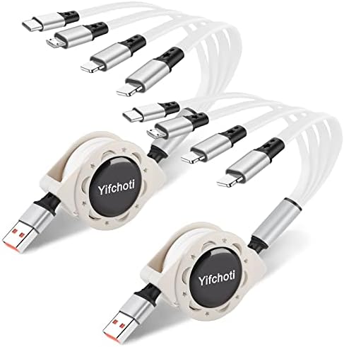 Yifchoti Multi Charger Cable Retractable USB Multiple Charging Cord ...