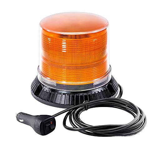 12W AMBER LED Beacon Warning Light [Magnet/Permanent Mount] [Dust Cover ...