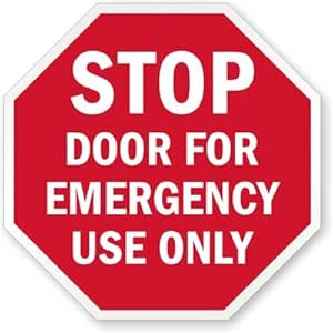 Amazon.com: STOP : Door For Emergency Use Only, Heavy Duty Aluminum ...