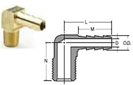 Parker 129HB-8-6 Hose Barb, 1/2" ID x 3/8" MNPT: Amazon.com: Industrial & Scientific
