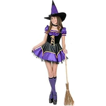 Amazon.com: Midnight Witch TEEN Costume Halloween Outfit - Size TS ...