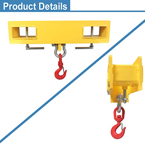 Sulythw Yellow Forklift Lifting Hook, 4800lbs Forklift Mobile Crane ...