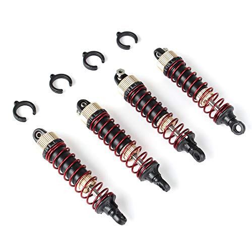 Hosim Front Rear RC Shock Absorber, 4 Packs Adjustable Assembled Oil Filled Shocks Spring Damper ...