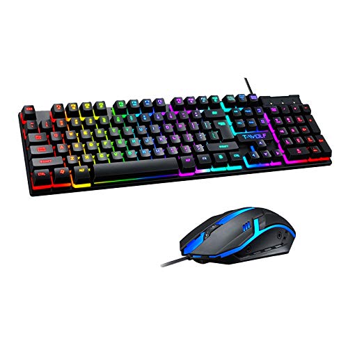 RGB Gaming Keyboard and Mouse-Light Up & LED Backlit Mechanical ...