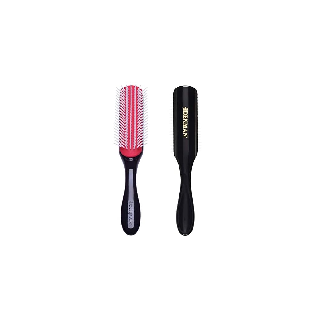 Denman Curly Hair Brush D3 (Black & Red) 7 Row Styling Brush for ...