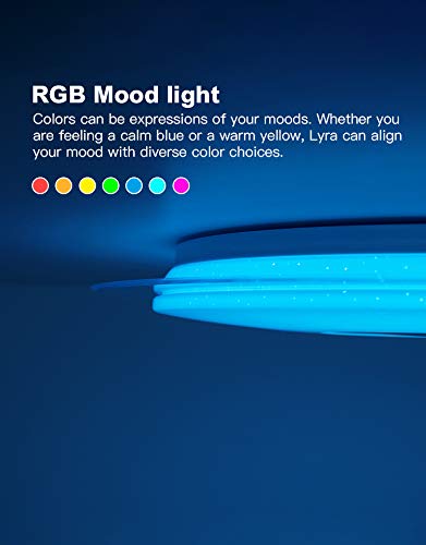 36W Smart LED Ceiling Lights Ceiling Lamps with Bluetooth Speaker, APP ...