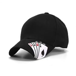 Amazon.com : BLACK TEXAS HOLD'EM POKER FOUR ACES BASEBALL CAP CAPS HAT ...