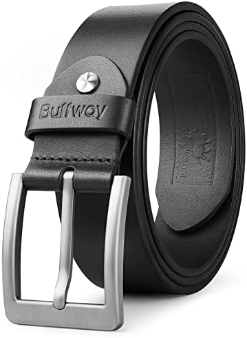 Buffway Minimalist 1.5 Full Grain Leather Belts for Men with Metal ...