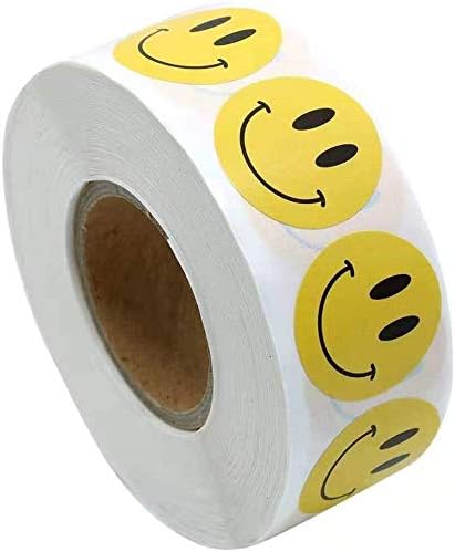 Smiley Face Stickers Roll, Happy Face Circle Dots Stickers Paper Labels ...