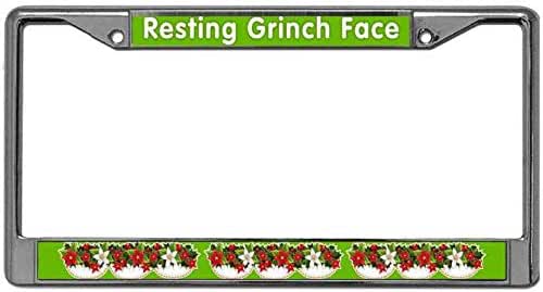 Resting Grinch Face US License Plate Frame Rust Resistant Holiday ...