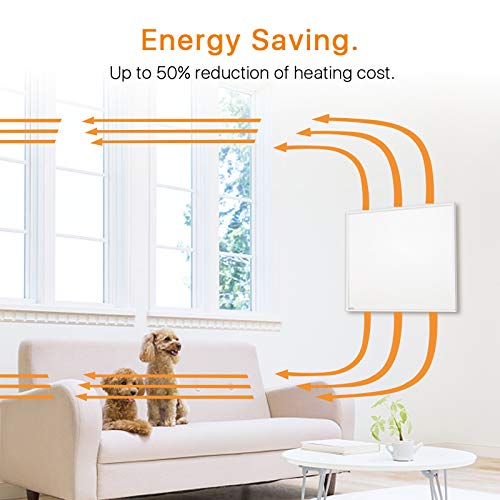 Electric Wall Mounted Space Flat Panel heater, 120V 350W Infrared ...