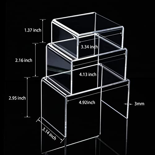 Chuangdi 2 Sets Acrylic Display Risers, Jewelry Display Riser Shelf ...