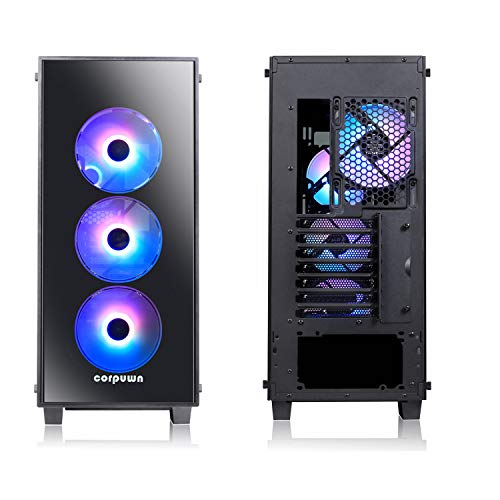 corpuwn Micro-ATX Mini-ITX ATX Mid-Tower PC Gaming Case with 4 ARGB ...