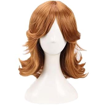 Amazon.com: Fwhwj Princess Daisy Wig Short Wavy Brown Cosplay Wig: Clothing