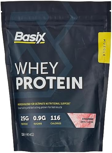Basix - Muscle Whey Protein - Strawberry Swirl Flavour - 1Lb price in ...
