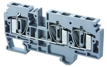 Terminal Block, Spring Clamp, 1in-2out, 22-8 AWG, Gray: Idc Electrical ...