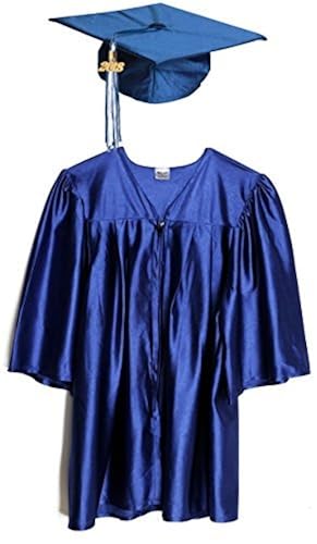 Happy Graduates Medium Blue Shiny Child Graduation Cap, Gown, Tassel ...