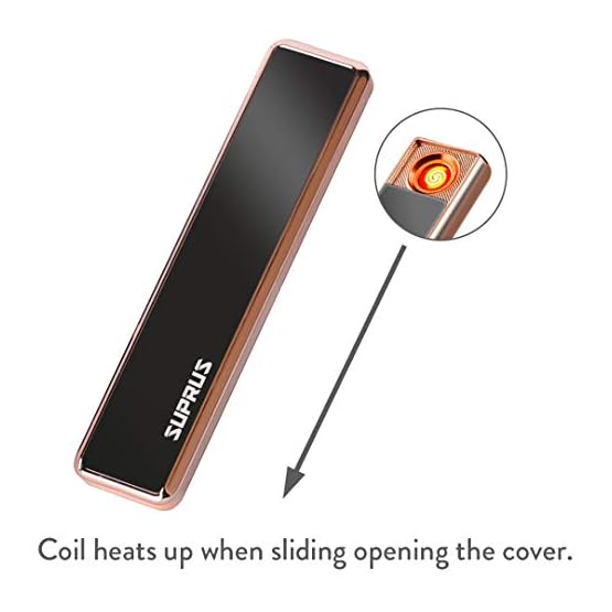 SUPRUS Electric Lighter USB Rechargeable Flameless Windproof Slim ...