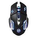 Amazon.com: TENMOS T85 Rechargeable Wireless Mouse, 2.4G USB LED ...