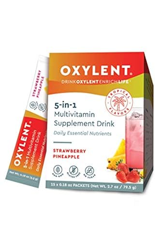 Oxylent 5-in-1 Multivitamin Powder Supplement Drink Mix - Sugar-Free ...