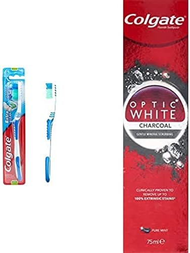 سعر Colgate Extra Clean Medium Toothbrush - 1Pk + 1 Colgate Optic White ...