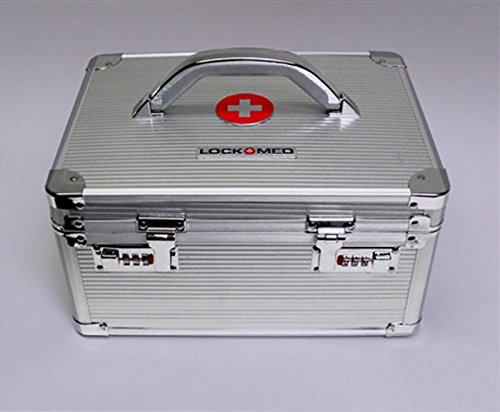 LockMed Large Medication / Pill Lockbox w/ Dual Combination Locks ...