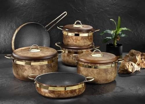 سعر Brioni ROYAL STONE Natural Granite Cookware Set - 10 PCs (4 Pots 18 ...