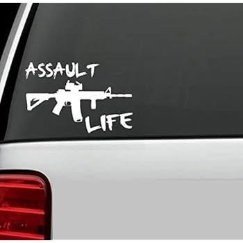 Amazon.com: D1025 Assault Life Booter Ak47 M16 M4 Decal Sticker for Car ...