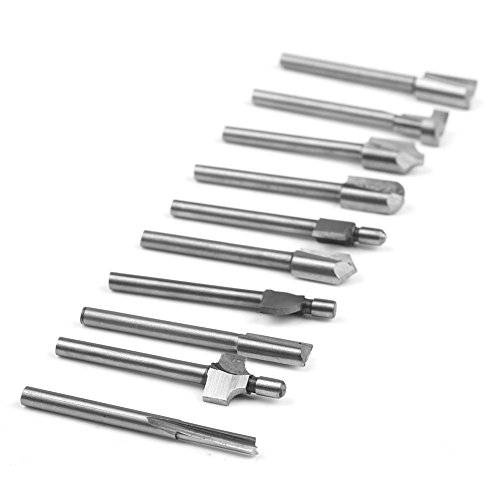 Yakamoz 10Pcs 1/8" Shank Titanium-Coated Router Bit Set Carbide ...
