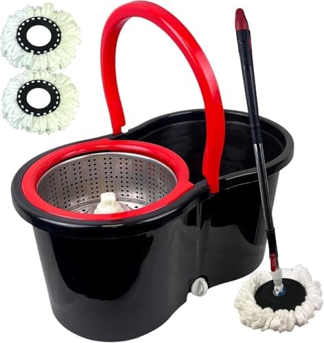 Easy Spin Mop and Bucket Set, 360-Degree Rotation, 110 cm Stainless ...