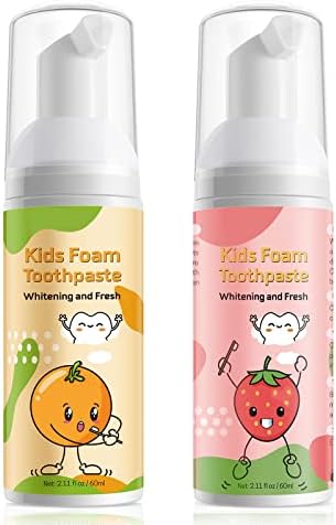 Kids Foam Toothpaste with Orange and Strawberry Flavor, Mousse Foam ...