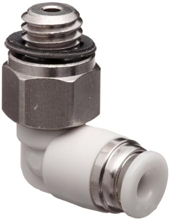 SMC KQ2L02-M3G PBT and Stainless Steel Push-to-Connect Tube Fitting, 90 Degree Elbow, 2 mm Tube ...