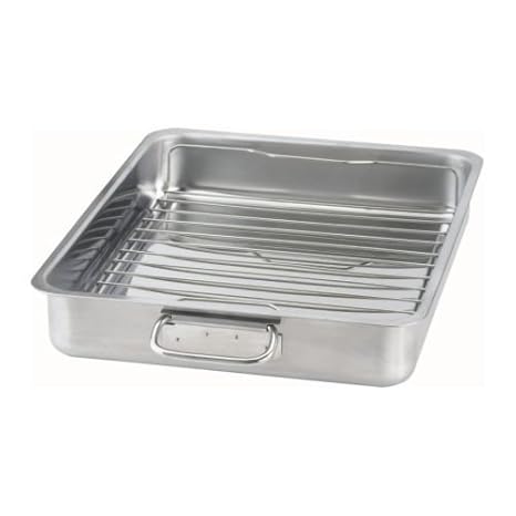 Ikea Roasting Pan with Grill Rack, Stainless Steel, 40 x 32 x 7 cm ...